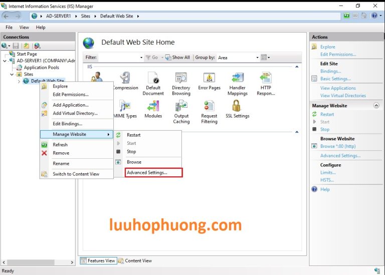 Cài đặt và cấu hình IIS Web Server trong Windows Server 2022 - Luu Ho ...