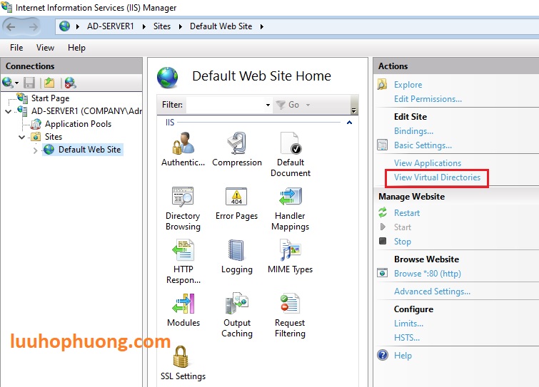 Cấu hình thư mục ảo (Virtual Directory) trong IIS – Windows Server 2022 - Luu Ho Phuong Blog
