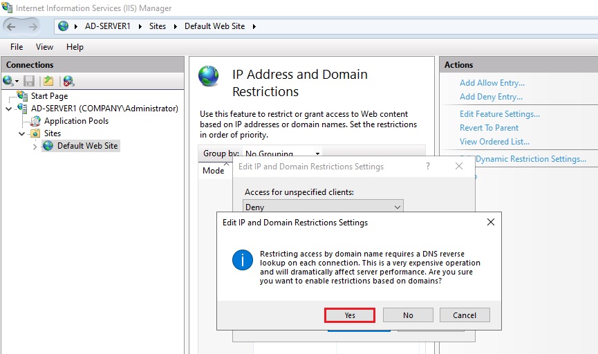 Cấu hình giới hạn địa chỉ IP và Domain trong IIS Web Server-Windows Server 2022 - Luu Ho Phuong Blog
