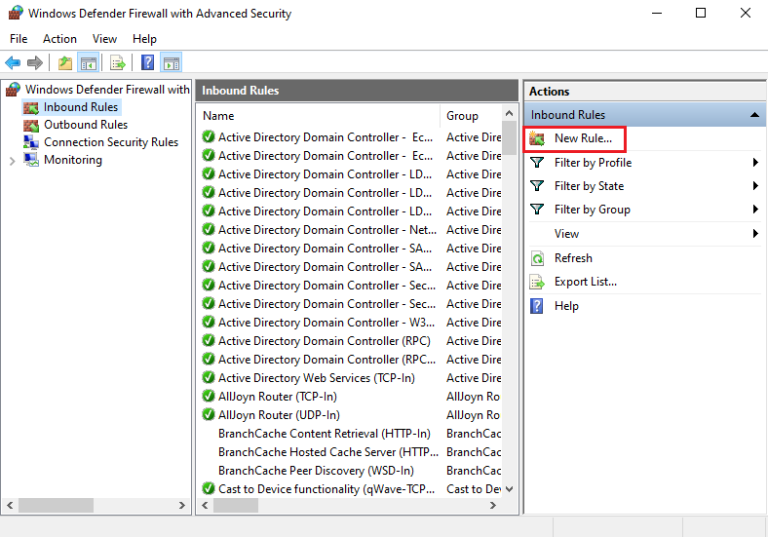 Tạo một Inbound port allow rule trong Windows Firewall – Windows Server ...