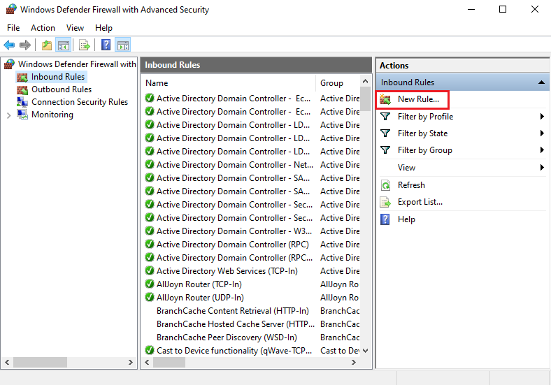 Tạo một Inbound port allow rule trong Windows Firewall – Windows Server ...