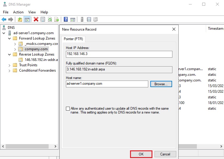 Hướng Dẫn Tạo DNS Reverse Lookup Zone (Phân Giải Ngược DNS) và PTR Record - Windows Server 2022 ...