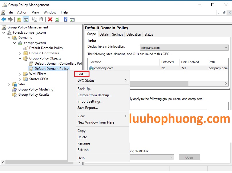 Hướng dẫn cách cấu hình Group Policy - Windows Server 2022 - Luu Ho Phuong Blog