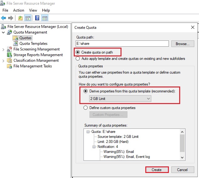 Hướng dẫn cách cấu hình giới hạn dung lượng lưu trữ (Quota) cho một Shared Folder trong Windows ...