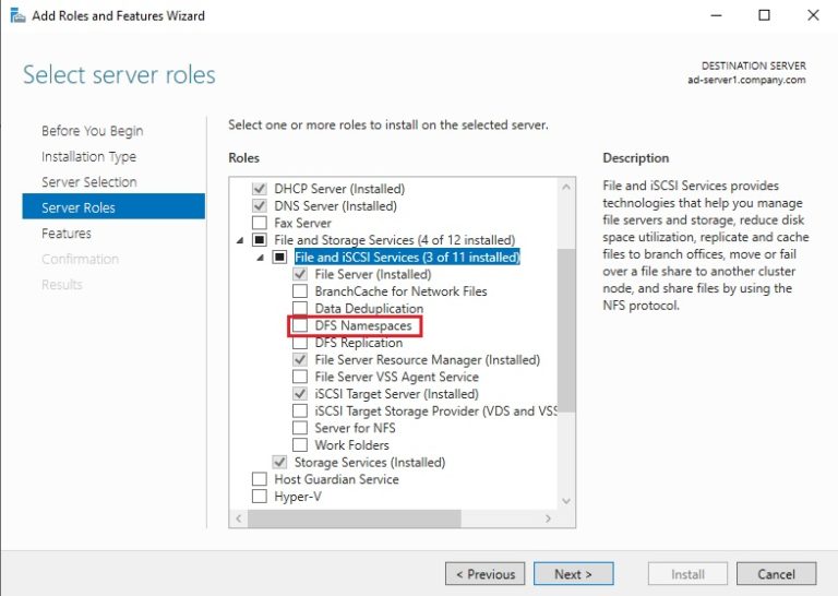 Hướng dẫn cài đặt và cấu hình DFS Namespaces trong Windows Server 2022 - Luu Ho Phuong Blog