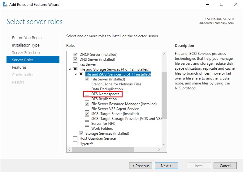 Hướng dẫn cài đặt và cấu hình DFS Namespaces trong Windows Server 2022 ...