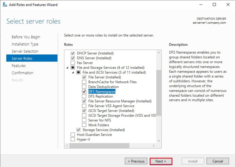 Hướng dẫn cài đặt và cấu hình DFS Namespaces trong Windows Server 2022 - Luu Ho Phuong Blog