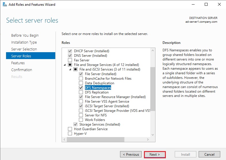 Hướng dẫn cài đặt và cấu hình DFS Namespaces trong Windows Server 2022 - Luu Ho Phuong Blog