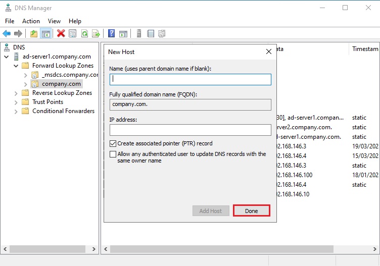 Tạo DNS A và PTR Record - Windows Server 2022 - Luu Ho Phuong Blog