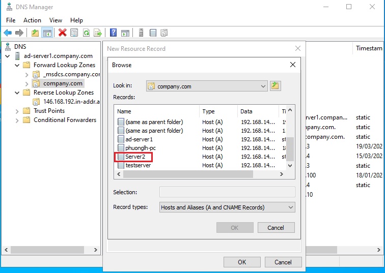 Tạo DNS CNAME Record trong Windows Server 2022 - Luu Ho Phuong Blog