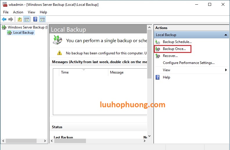 Hướng dẫn cách cài đặt và cấu hình tính năng Windows Server Backup - Luu Ho Phuong Blog