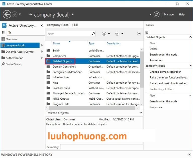 Hướng dẫn cách khôi phục (Restore) các đối tượng (Objects) của Active Directory đã bị xóa ...