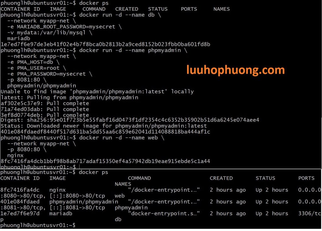 Quản trị Docker trên Ubuntu 24.04 từ A đến Z – Hướng dẫn chi tiết - Luu Ho Phuong Blog