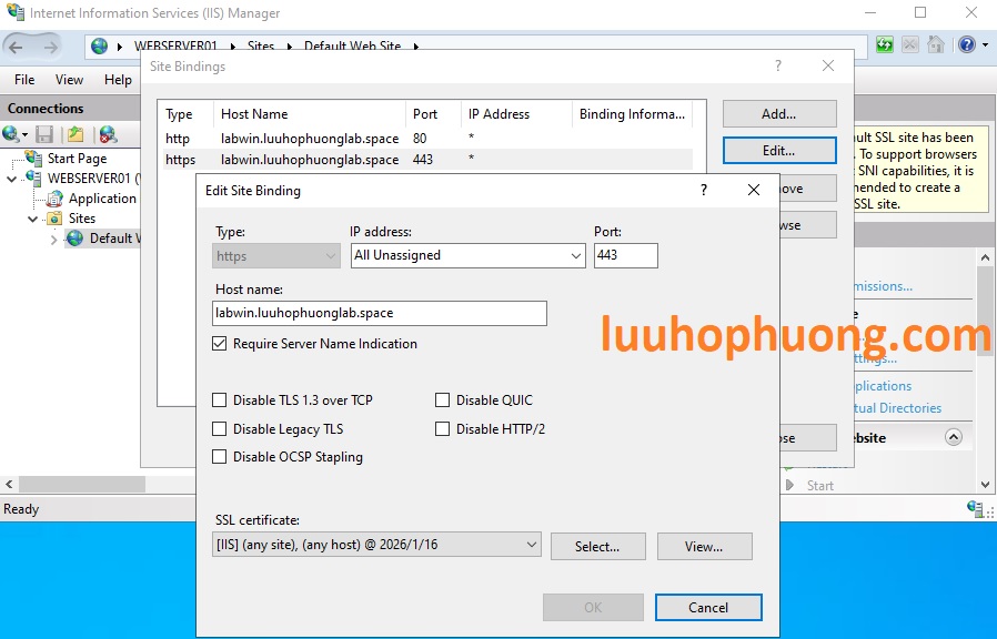 Cách setup chứng chỉ SSL/TLS miễn phí Let’s Encrypt cho IIS Web Server ...